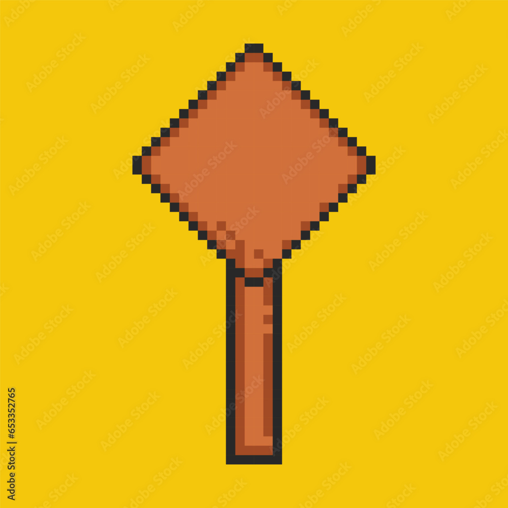 Pixel wooden roadside sign, old village, 8 bit timber roadside pointer ...