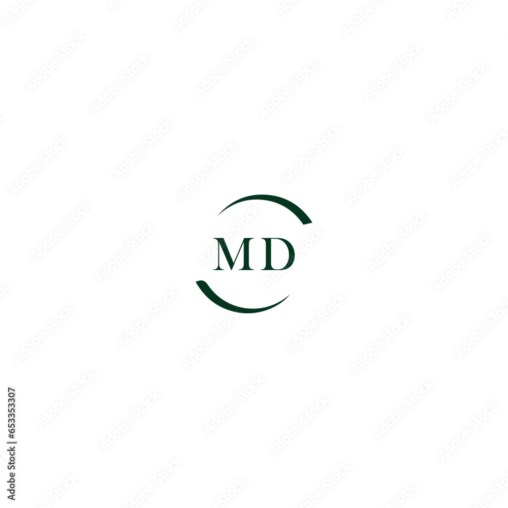MD letter logo design in six style. MD polygon, circle, triangle ...