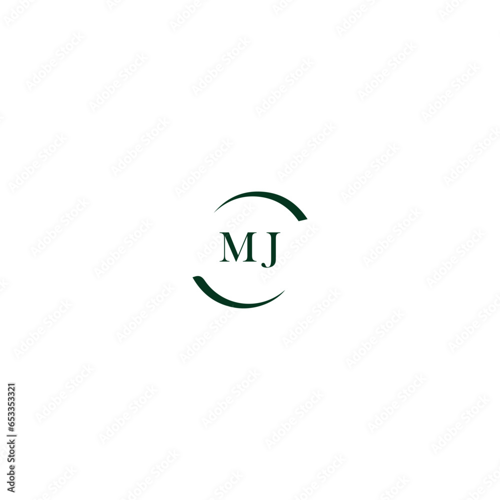 MJ letter logo design in six style. MJ polygon, circle, triangle ...