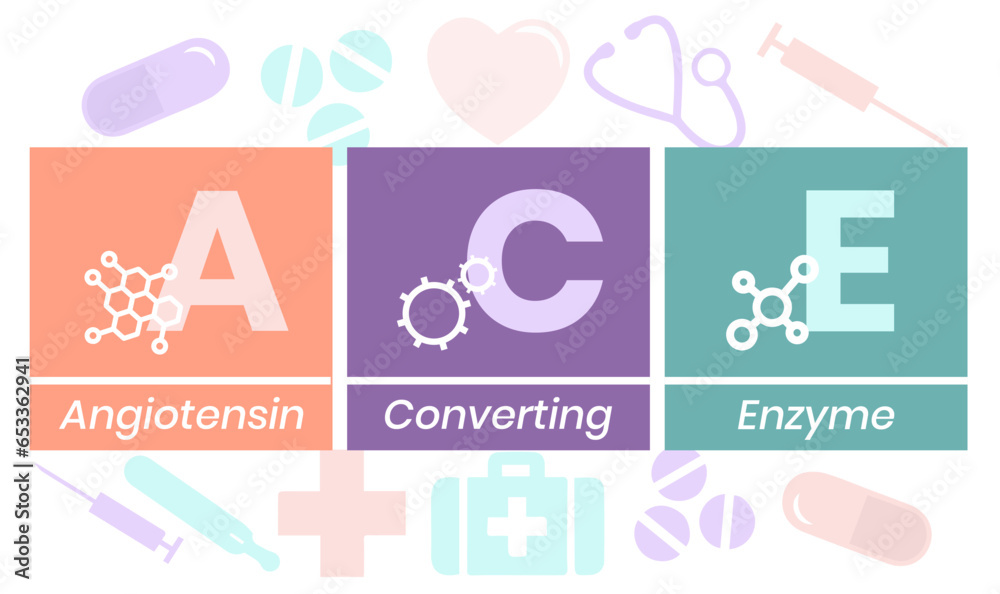 ACE - Angiotensin Converting Enzyme acronym. business concept ...