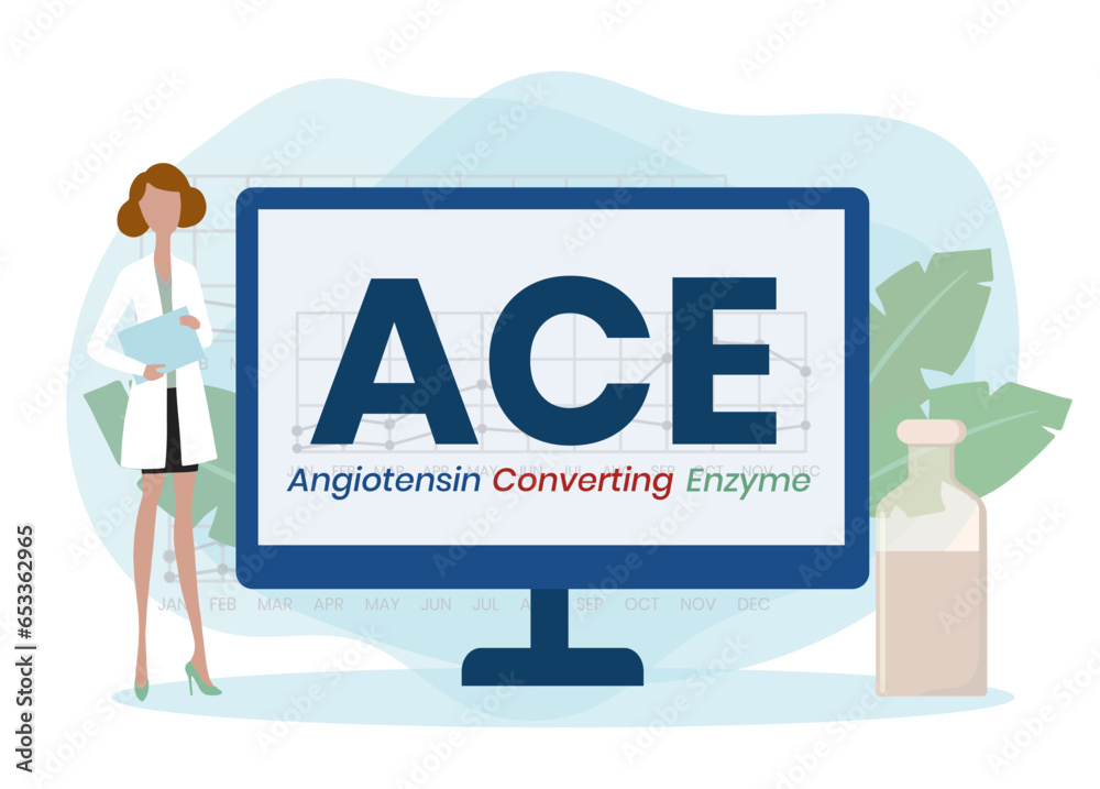 ACE - Angiotensin Converting Enzyme acronym. business concept ...