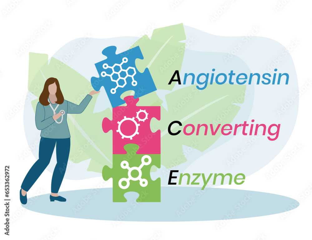 ACE - Angiotensin Converting Enzyme acronym. business concept ...