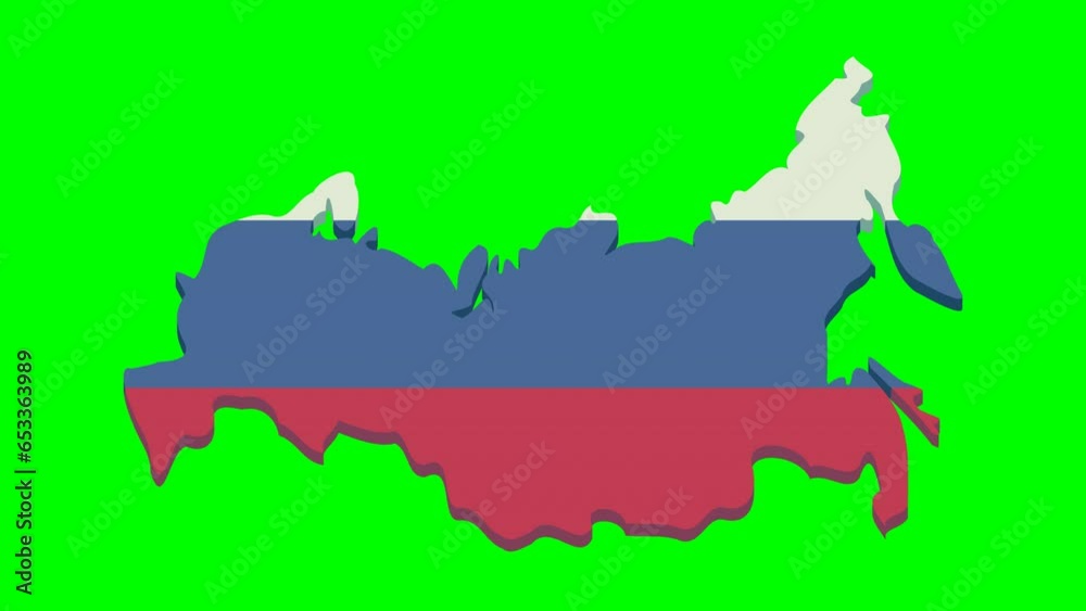 Animation of appearance and disappearance of the 3D map of Russia in ...