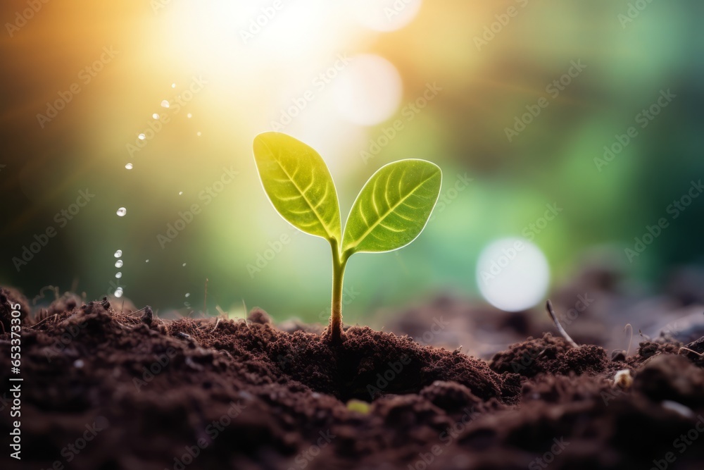 small green plants that have just grown from the ground with a ...