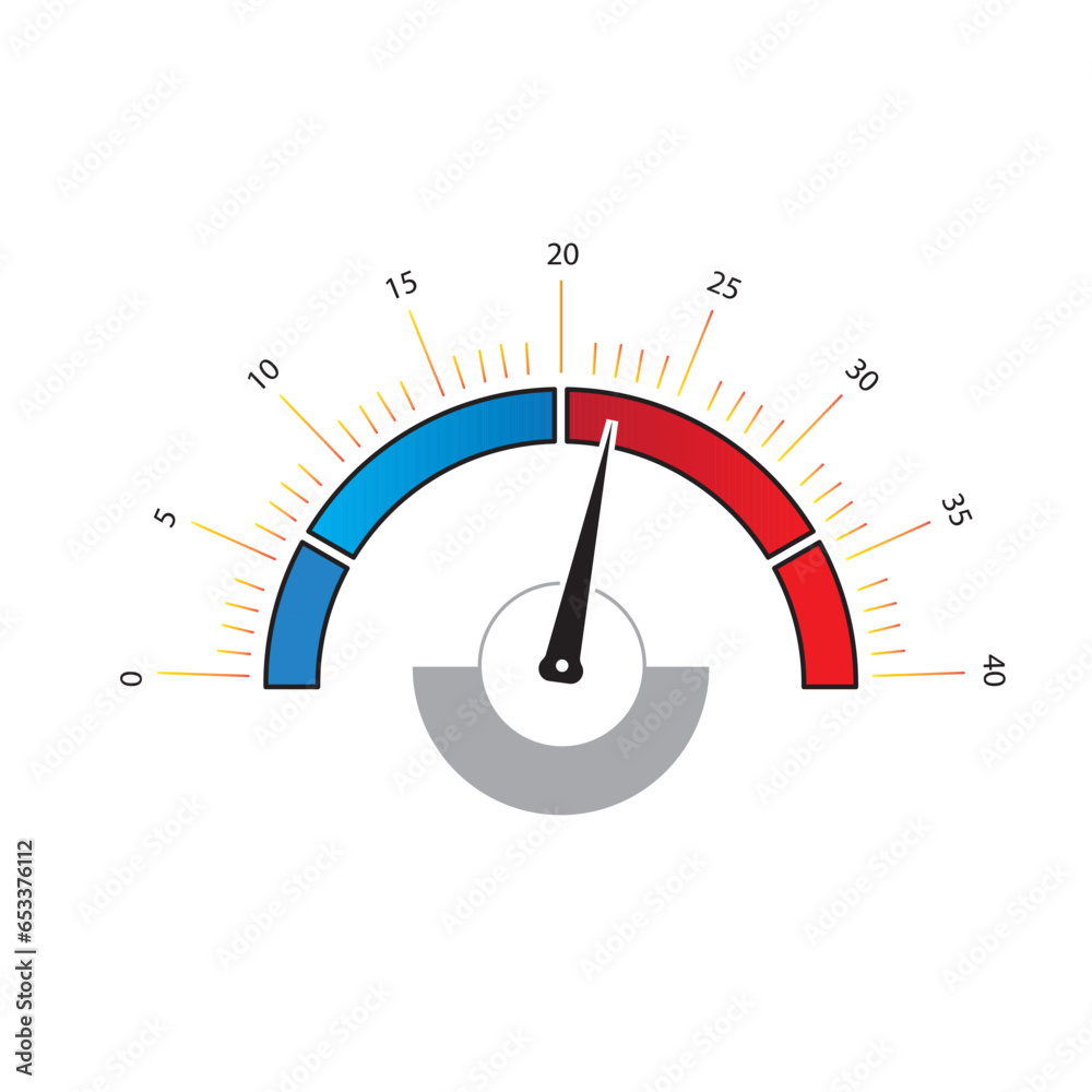 Speedometer Gauge Meter Icons Vector Scale Level Of Performance Speed Dial Indicator Green