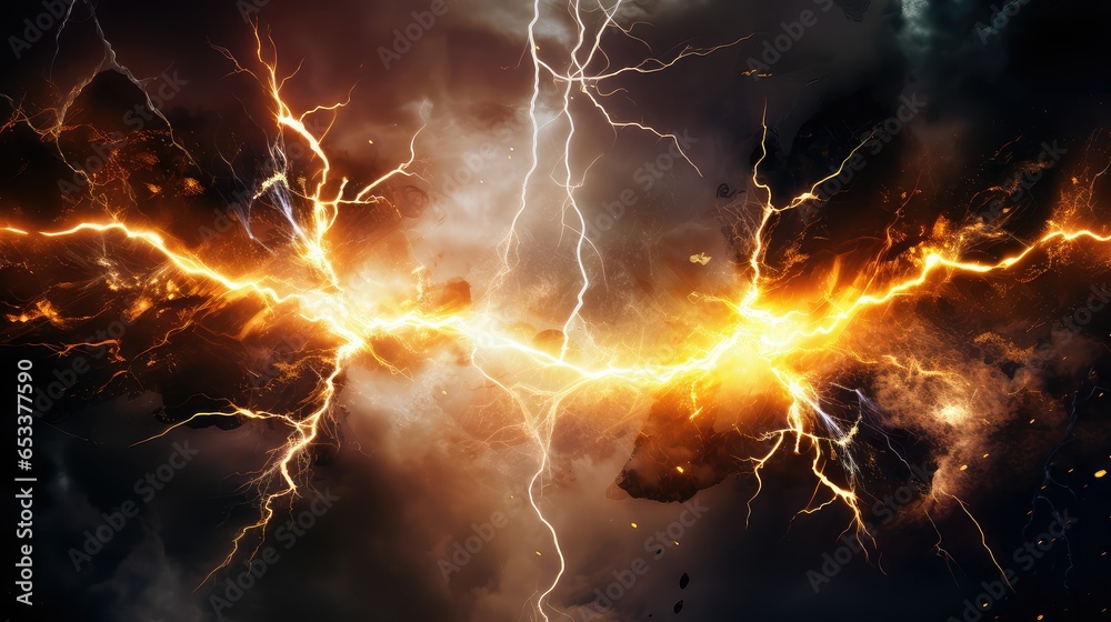 energy lightning collision powerful illustration explosion electric ...