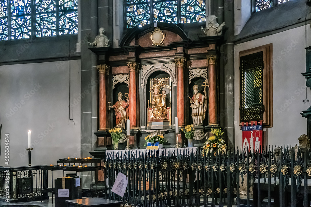 Interior of Saint Lambertus church (Lambertuskirche, built in 1206) is ...