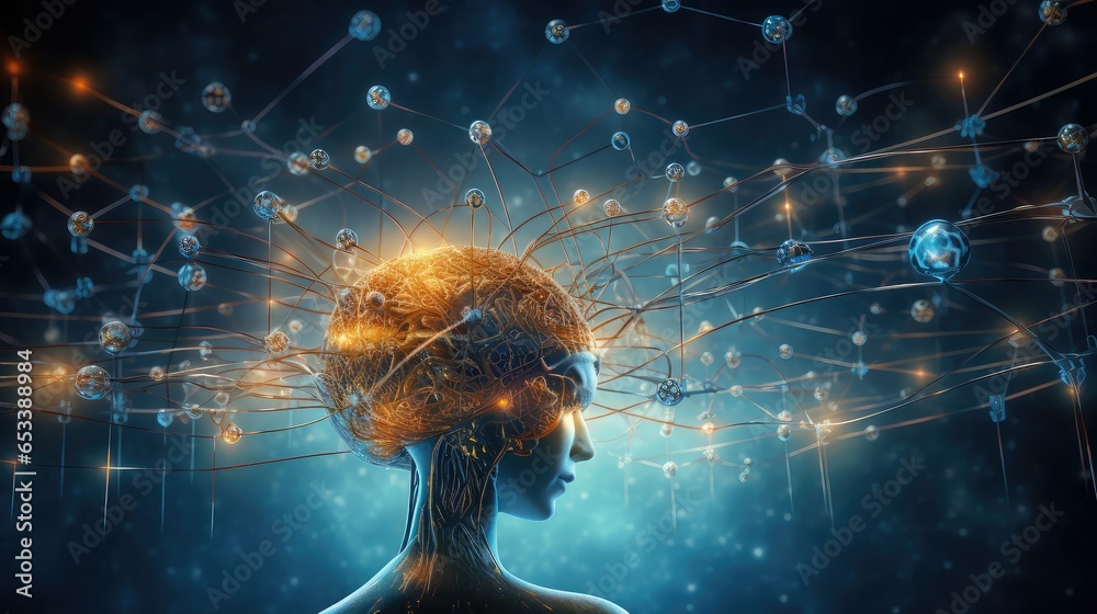 idea brain neuron technology illustration intelligence mind, network ...