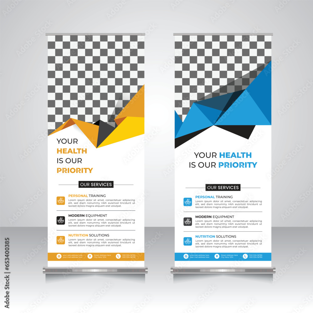 Roll Up Banner Design for Trade Shows and Exhibitions Stock Vector ...