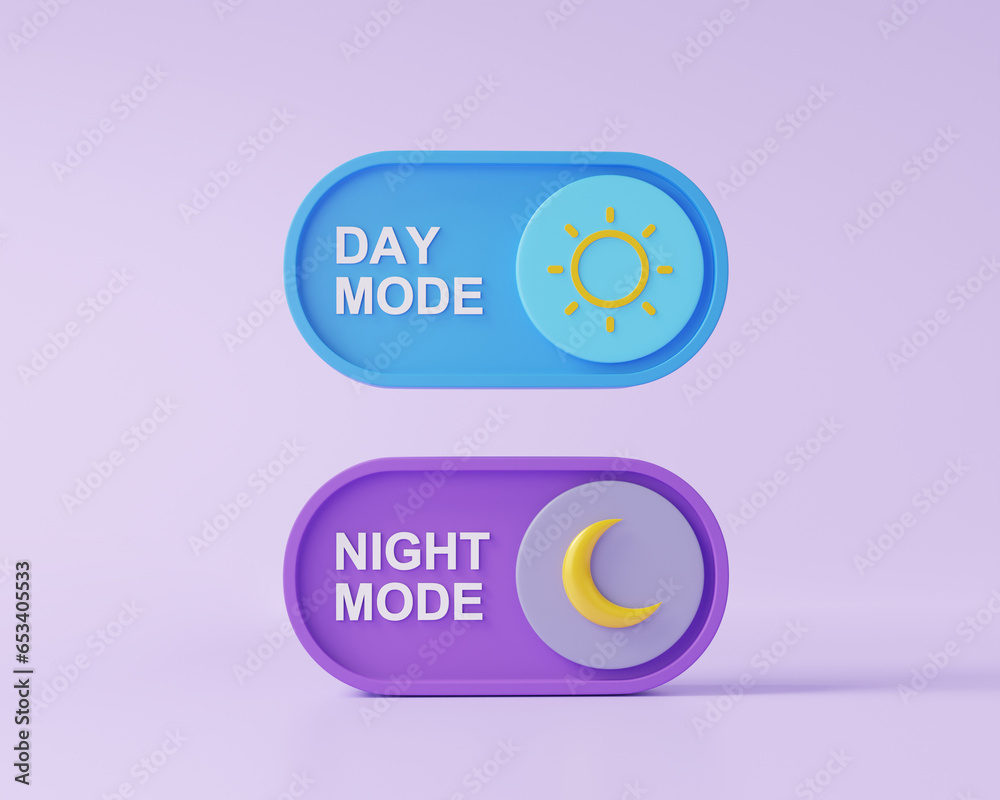 Daymode and nightmode switch icon on and off toggle light and dark mode ...