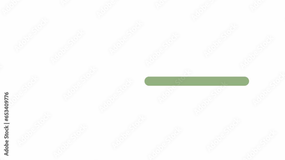 Stripe moving from end to end 2D element animation. Horizontal progress ...