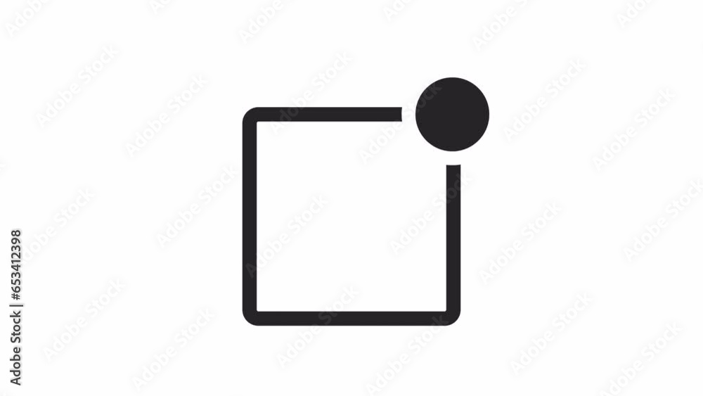 Square with dot spinning clockwise black and white loading animation ... Square with dot spinning clockwise black and white loading animation ...