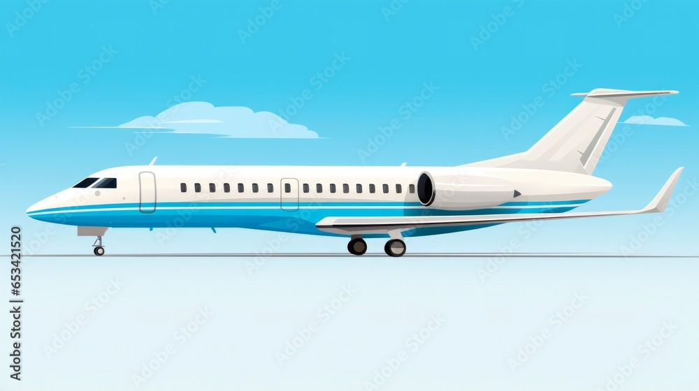 Up High in the Sky! Airplane Side View of Modern Passenger Jet and ...