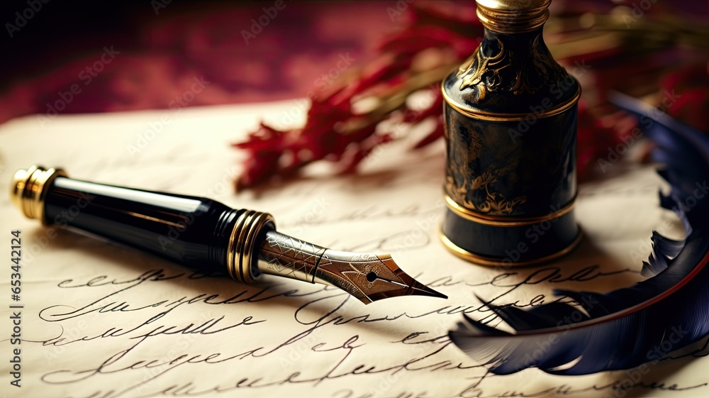 An antique letter, penned in exquisite copperplate script, with a ...