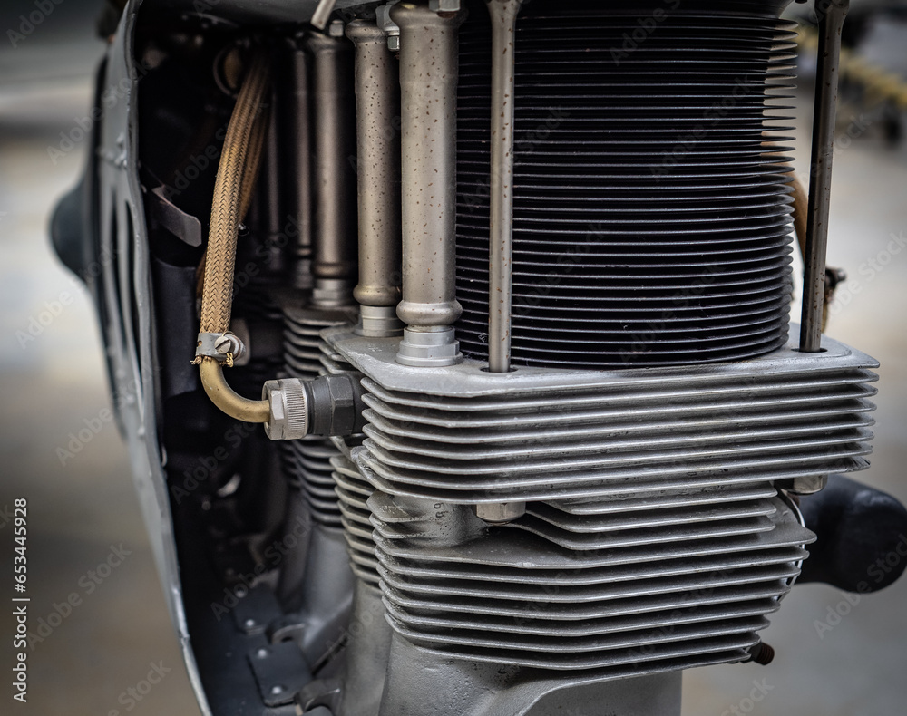 Mechanism of the aircraft engine Stock Photo | Adobe Stock
