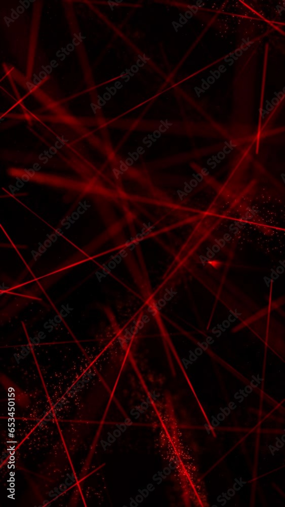 Vertical video - glowing red laser beams motion background with shiny ...