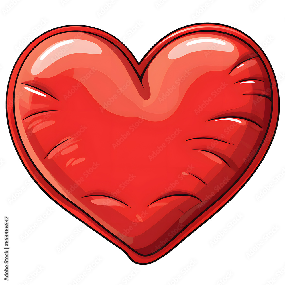 cartoon clipart of heart-shaped pillow, valentines day artwork ...