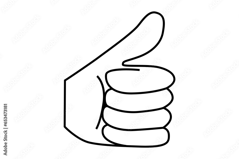 Thumbs-up outline PNG illustration, icon, sign, symbol, sticker ...