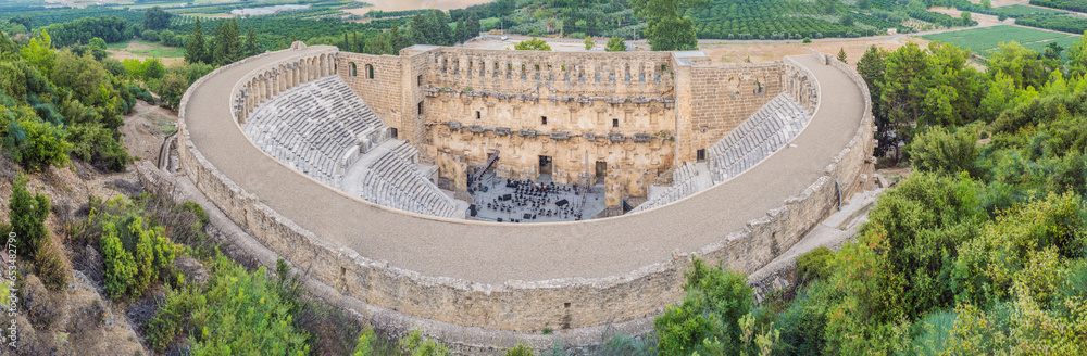 Aspendos Ancient City. Aspendos acropolis city ruins, cisterns ...