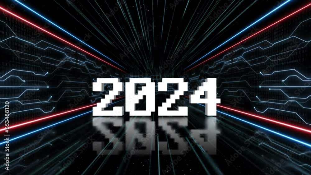 2024 Glitch Text Animation, on Alpha Channel, Background, Loop Stock ...