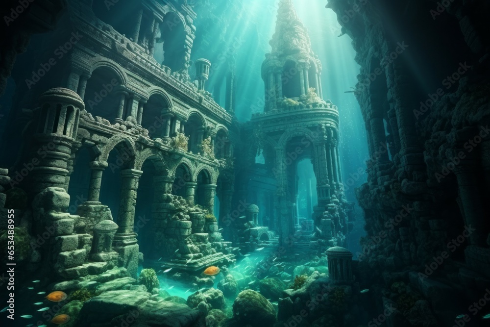 Foto de Legendary Atlantis. The sunken continent of an ancient highly ...