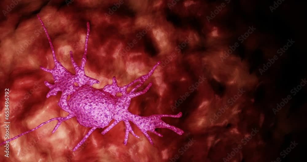 Stockvideo spread of cancer cells On body tissues. Distribute fat ...