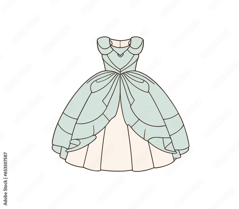 Princess Dress illustration vector cartoon PNG image Stock Vector ...