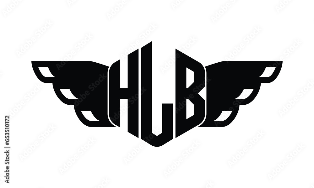HLB three-letter butterfly iconic logo design vector template | polygon ...