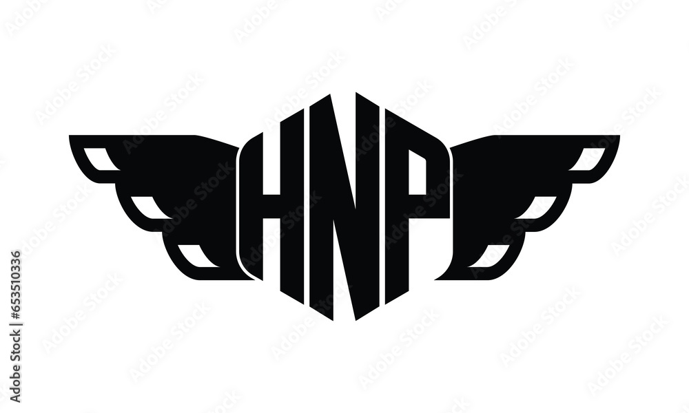 Grafika wektorowa Stock: HNP three-letter butterfly iconic logo design ...