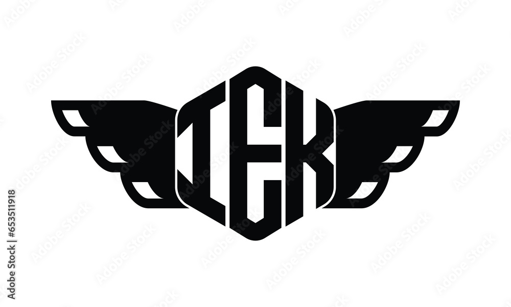 IEK three-letter butterfly iconic logo design vector template | polygon ...