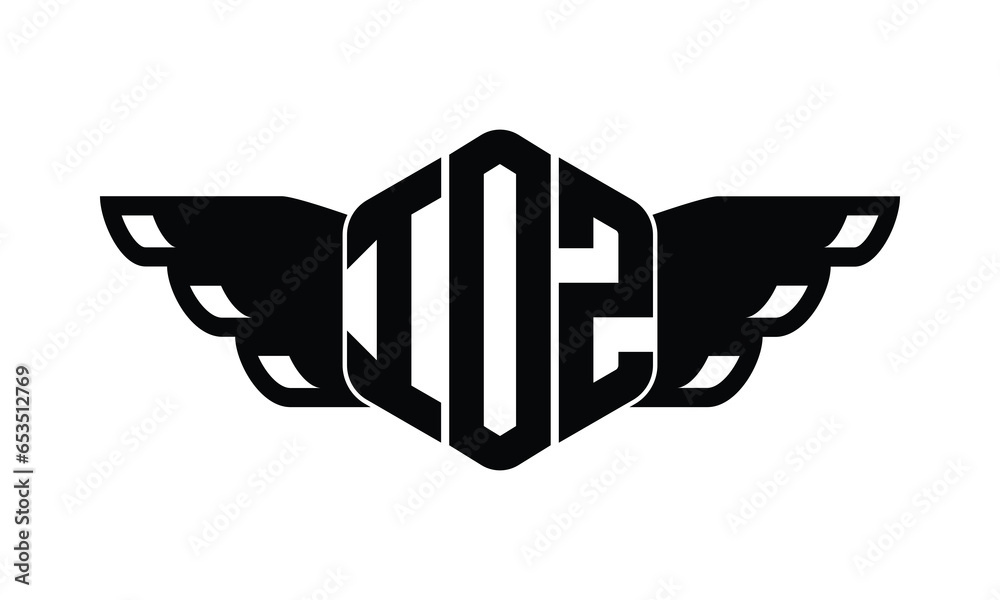 IOZ three-letter butterfly iconic logo design vector template | polygon ...