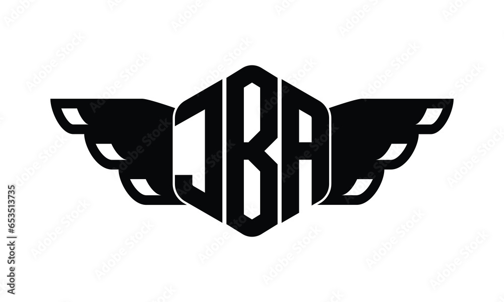 JBA three-letter butterfly iconic logo design vector template | polygon ...
