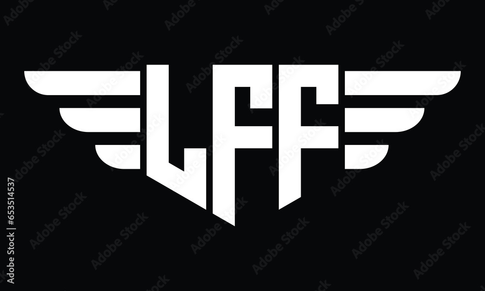 LFF three letter logo, creative wings shape logo design vector template ...