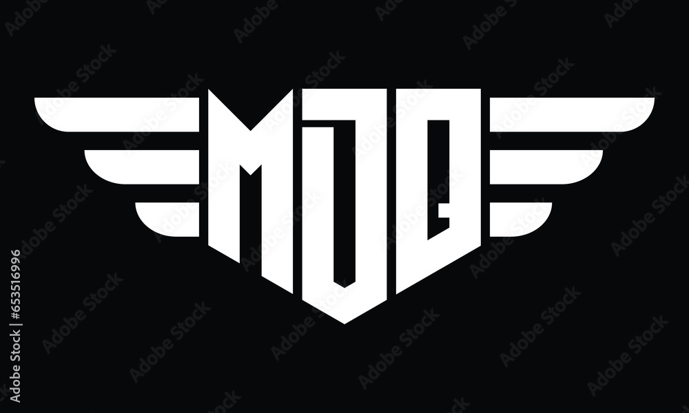 MDQ three letter logo, creative wings shape logo design vector template ...