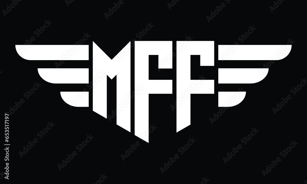MFF three letter logo, creative wings shape logo design vector template ...