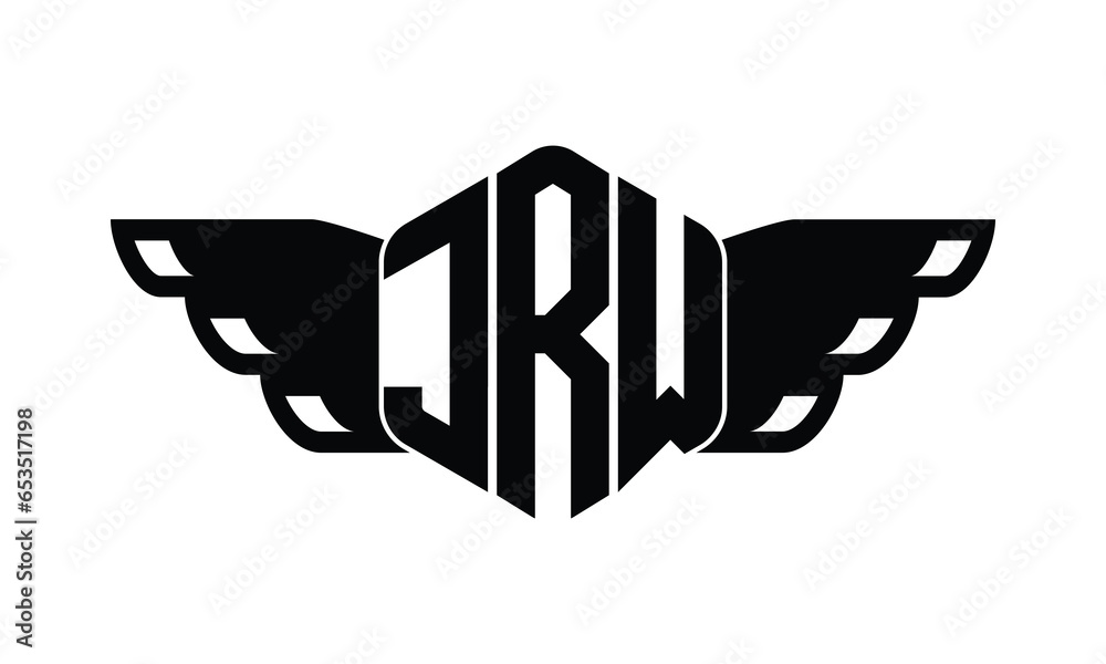 JRW three-letter butterfly iconic logo design vector template | polygon ...