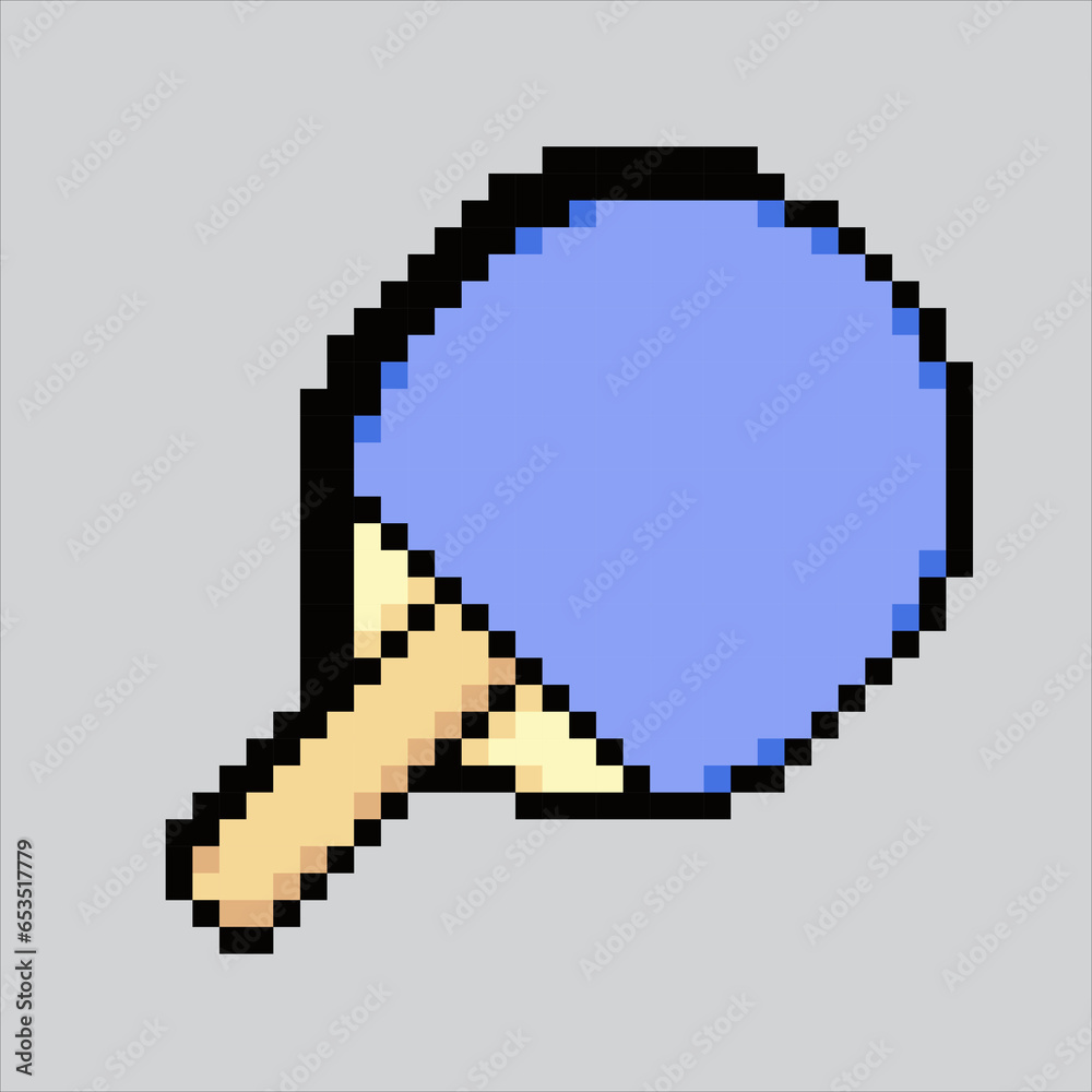 Pixel art illustration Ping pong paddle. Pixelated Ping Pong Paddle ...