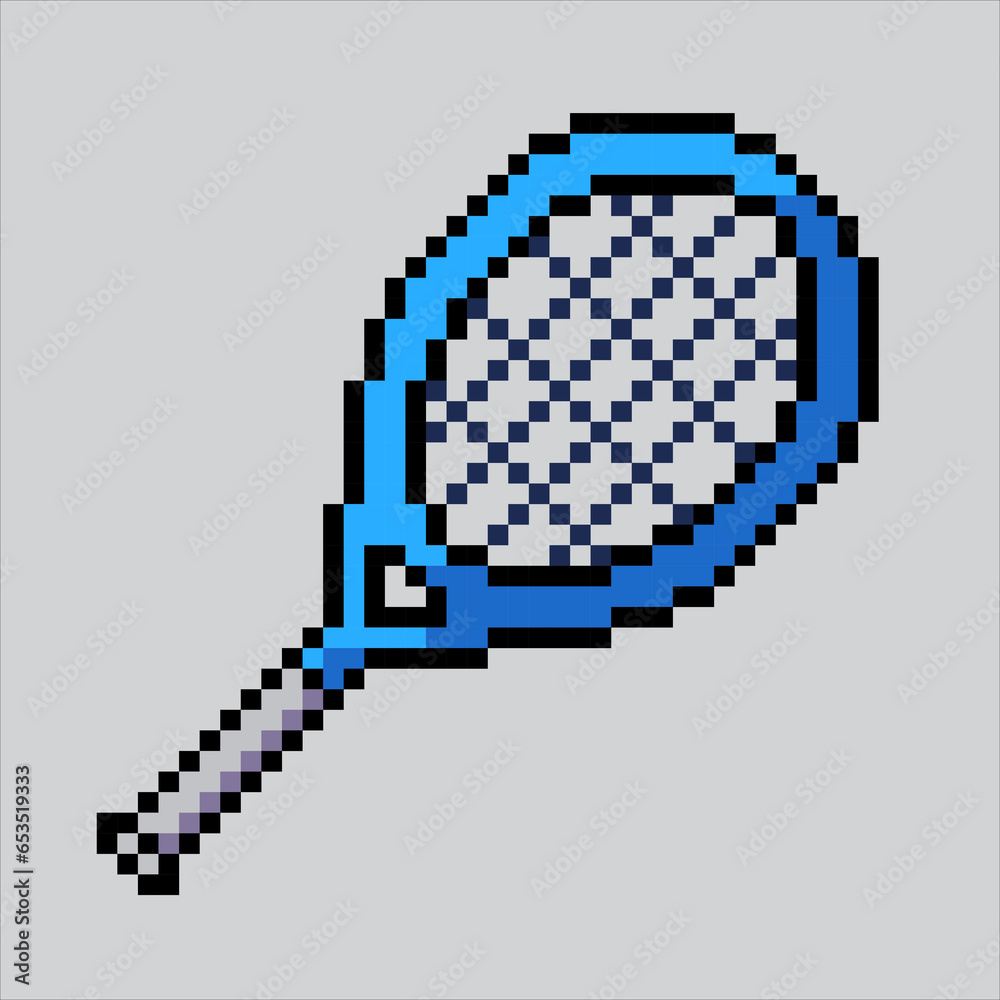 Vetor de Pixel art illustration Racket. Pixelated Tennis Racket. Sports ...
