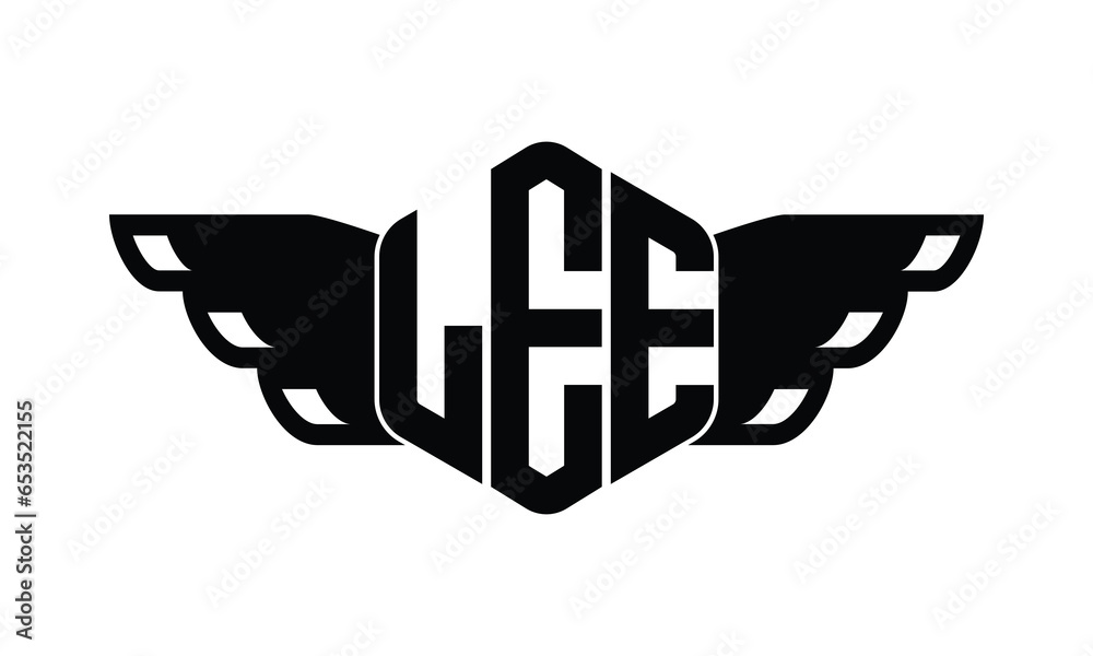 LEE three-letter butterfly iconic logo design vector template | polygon ...