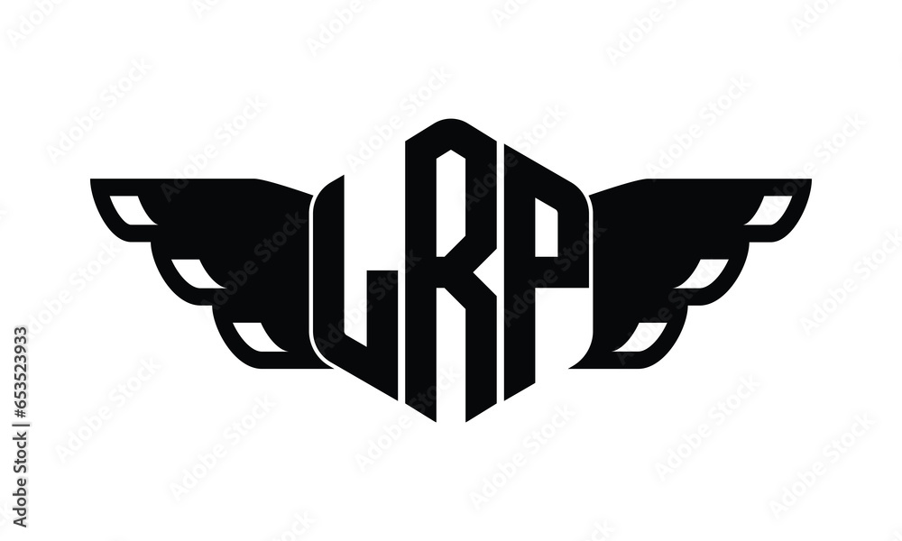 LRP three-letter butterfly iconic logo design vector template | polygon ...