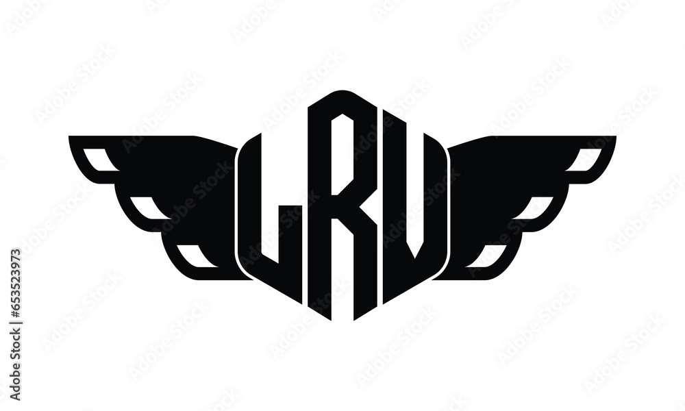 LRV three-letter butterfly iconic logo design vector template | polygon ...