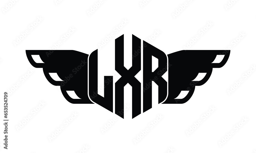 LXR three-letter butterfly iconic logo design vector template | polygon ...