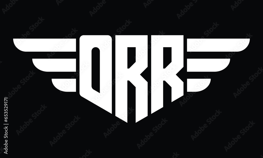 Vecteur Stock ORR three letter logo, creative wings shape logo design ...