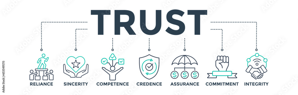 Trust building banner web icon vector illustration concept with icon of ...