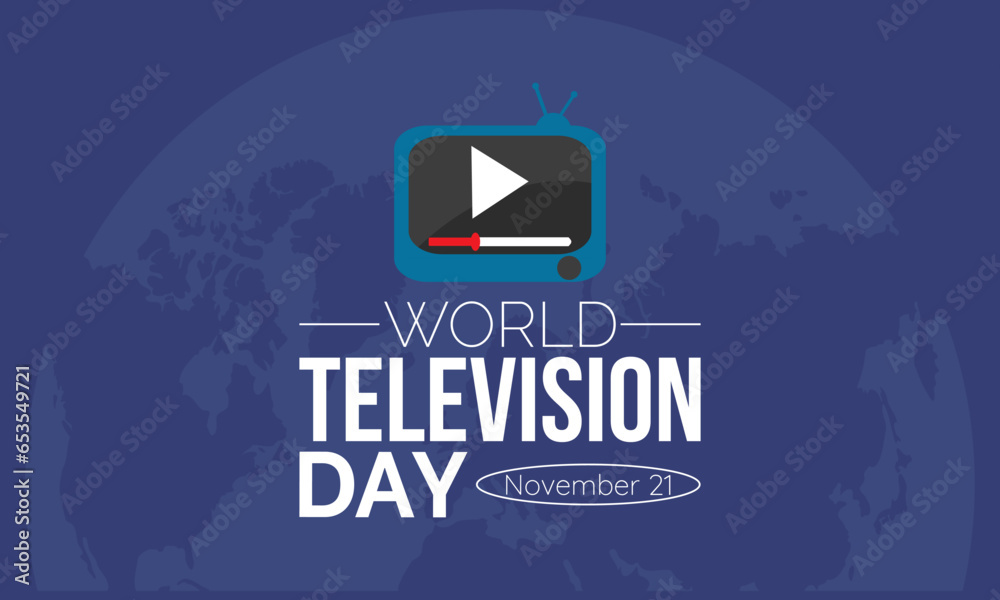 World Television Day Vector Banner with Entertainment and Information ...