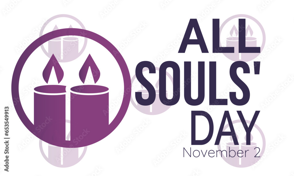 All Souls Day Remembrance and Reflection. Vector template for ...