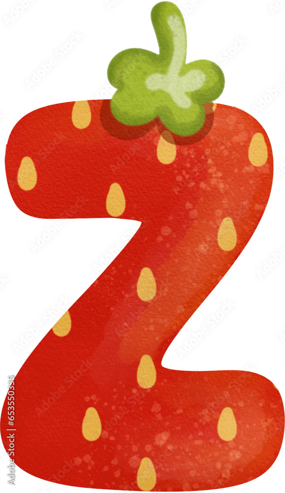 Strawberry alphabet letter A-Z PNG paper texture Stock Illustration ...
