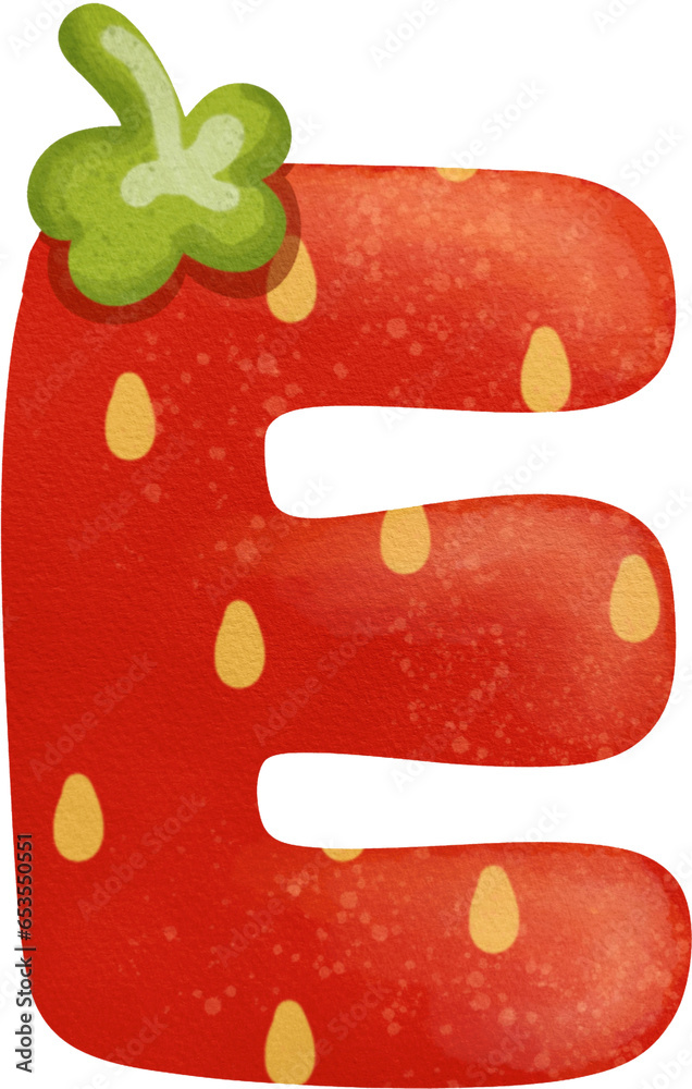 Strawberry alphabet letter A-Z PNG paper texture Stock Illustration ...