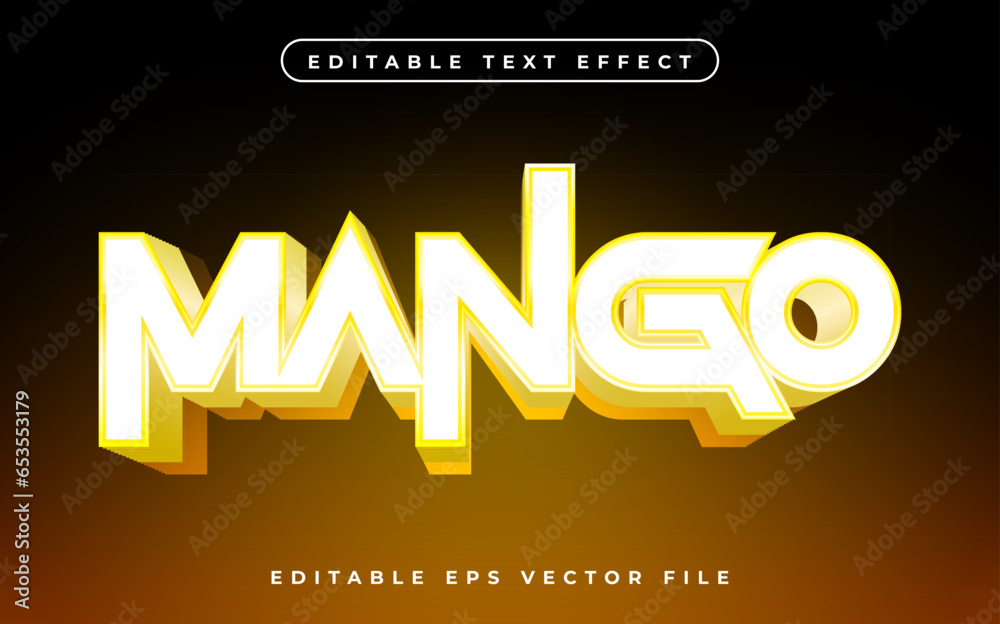 Mango text effect editable video cover and banner text style, 3d ...