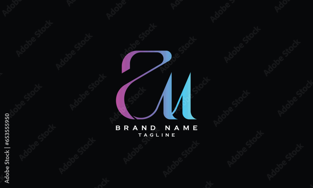ZAM, ZMA, AZM, AMZ, MAZ, MZA, ZM, MZ, Abstract initial monogram letter ...